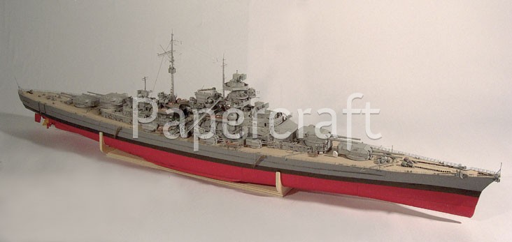 Papírový model - Bitevní loď Bismarck s kamufláží (3964) | Papercraft.cz