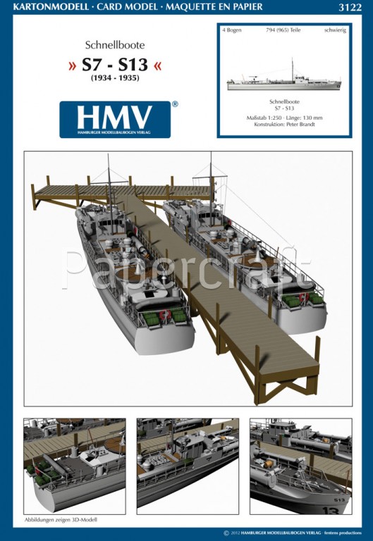 Papírový model - Rychlé čluny S7 - S13 (3122) | Papercraft.cz