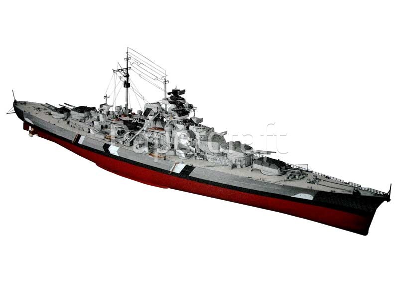 Papírový model - Bitevní loď Bismarck s kamufláží (3964) | Papercraft.cz